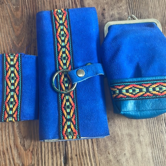 Bags | Vintage Suede Wallet Set | Poshmark